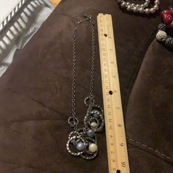 Jewelry | Solver Blue And Pearl Colored Necklace | Poshmark